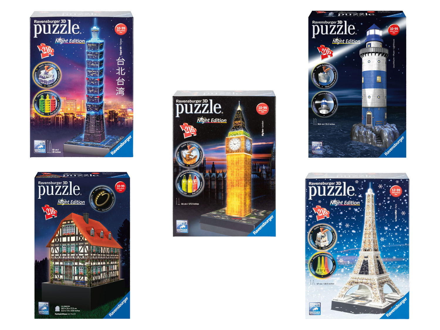 Ravensburger Puzzle 3D LED, 216 elementów | LIDL.PL